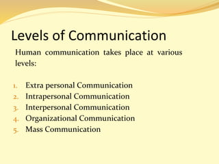 Levels of communication | PPTX