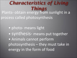 Char of living things | PPT