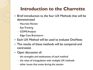 2013 UX Day Design Charrette | PPTX