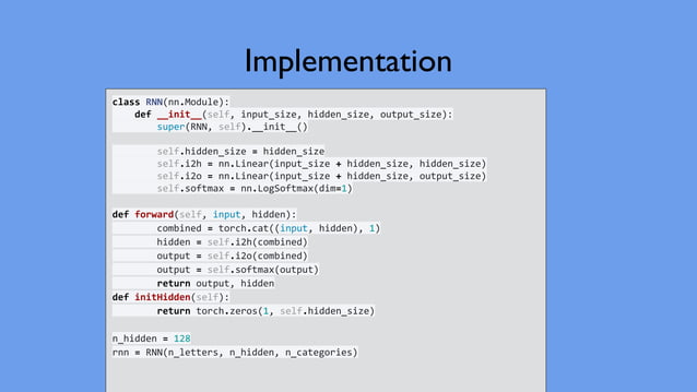 Char rnn names classification. | PPT