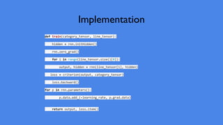 Char rnn names classification. | PPT
