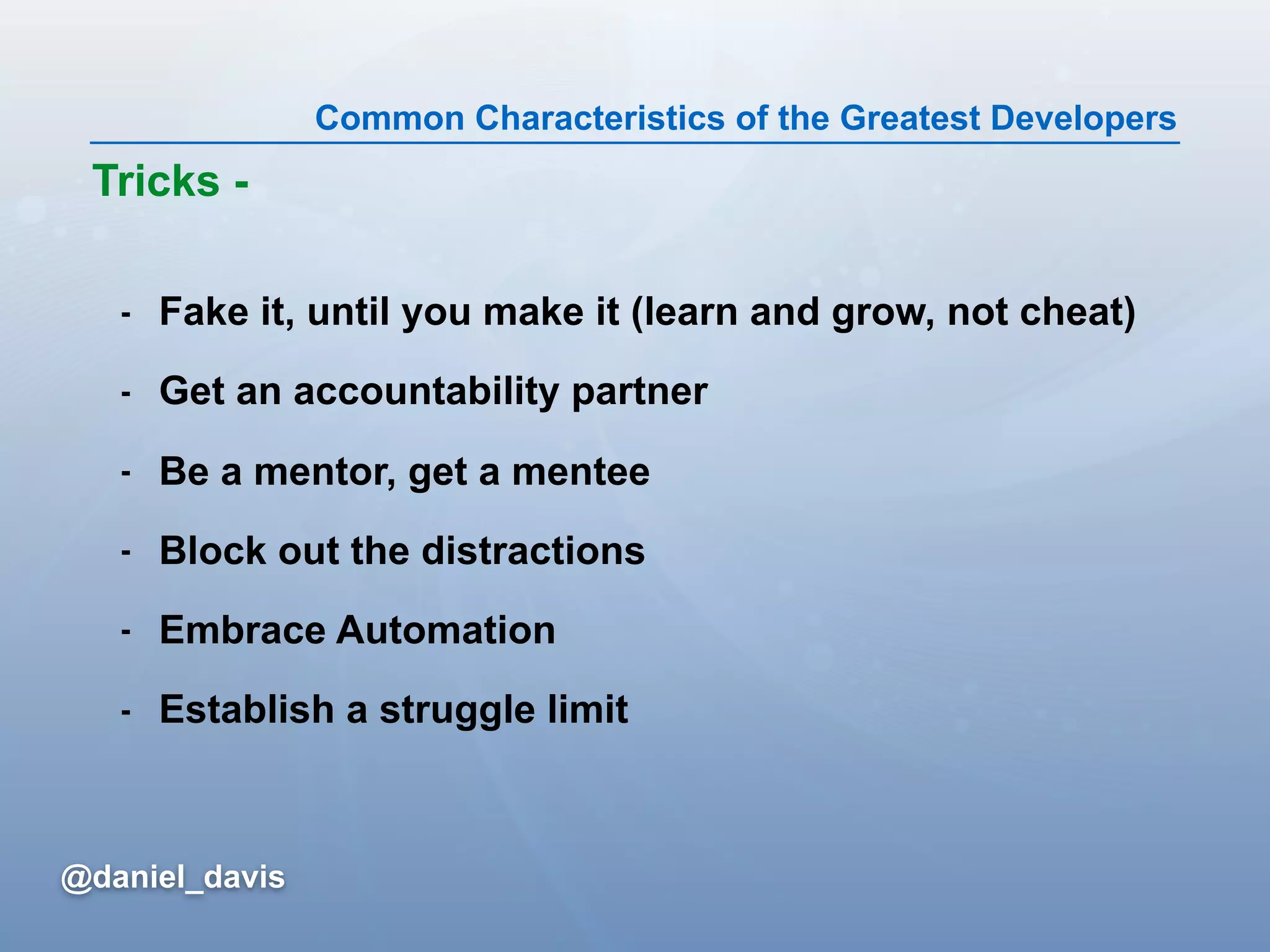 Common Characteristics of the Greatest Developers | PDF | Programming ...