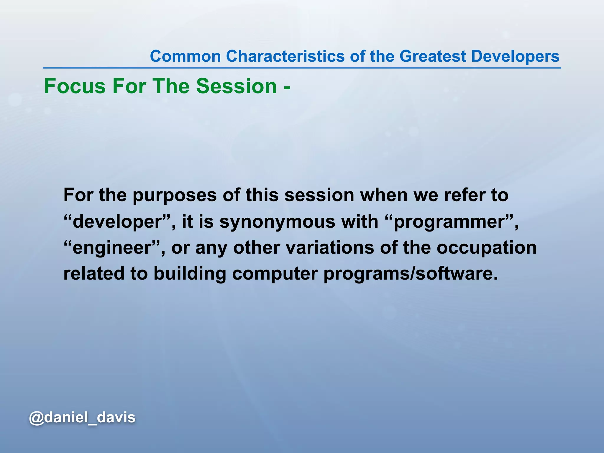 Common Characteristics of the Greatest Developers | PDF | Programming ...