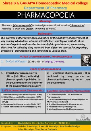 homoeopathic pharmacopia | PPTX
