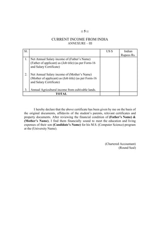 CA Statement for f1 visa sample | PDF