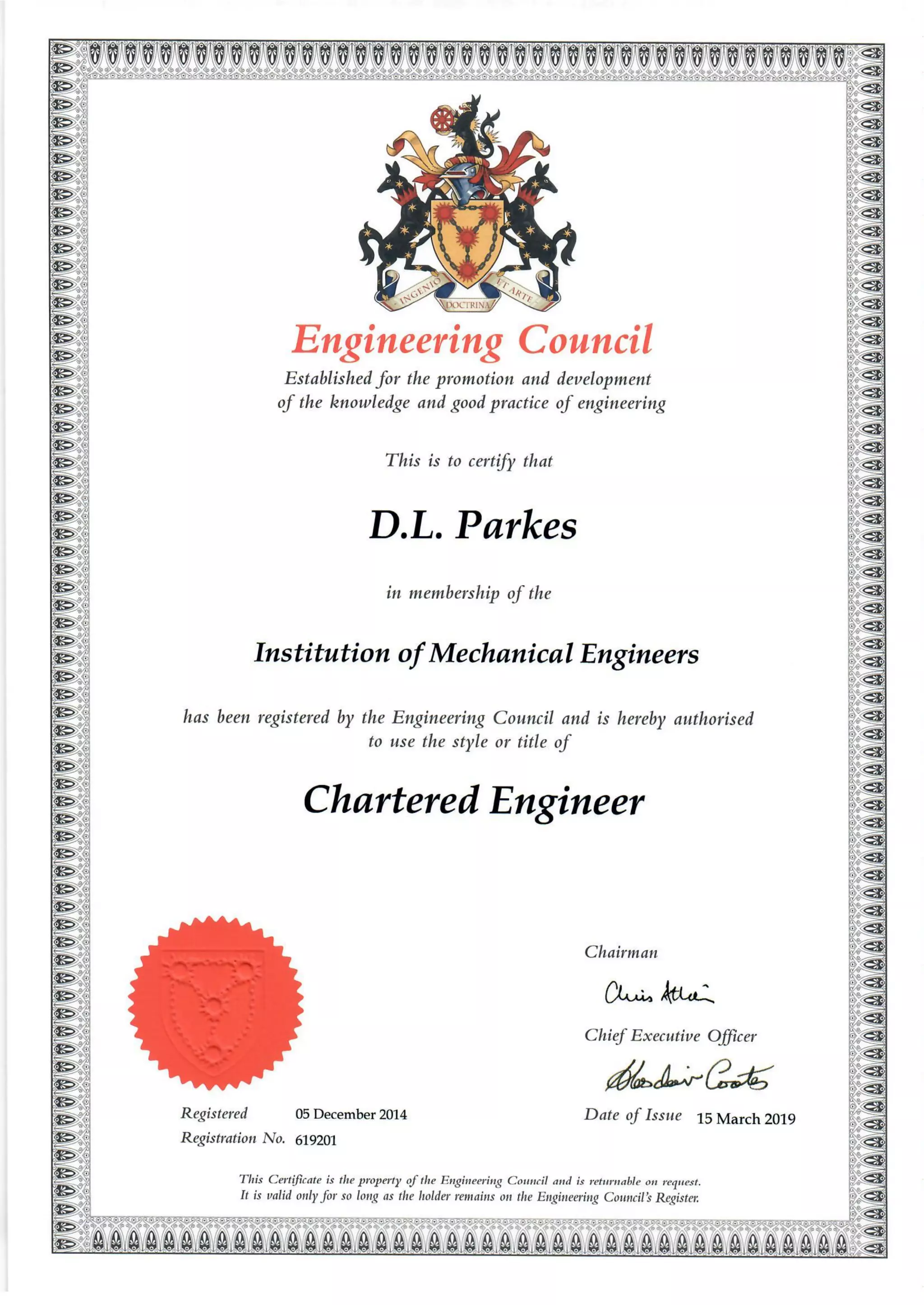 Chartered engineer cert | PDF
