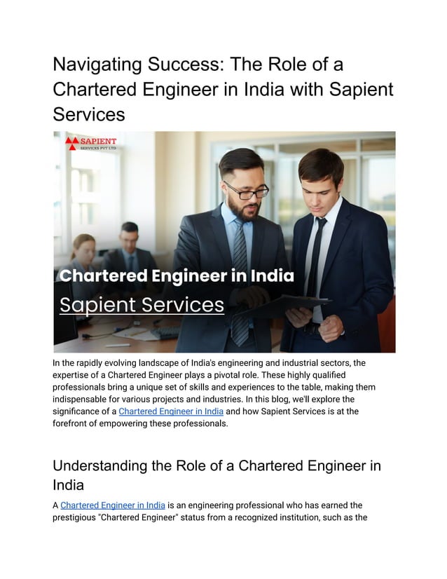 Chartered Engineer in India | PDF