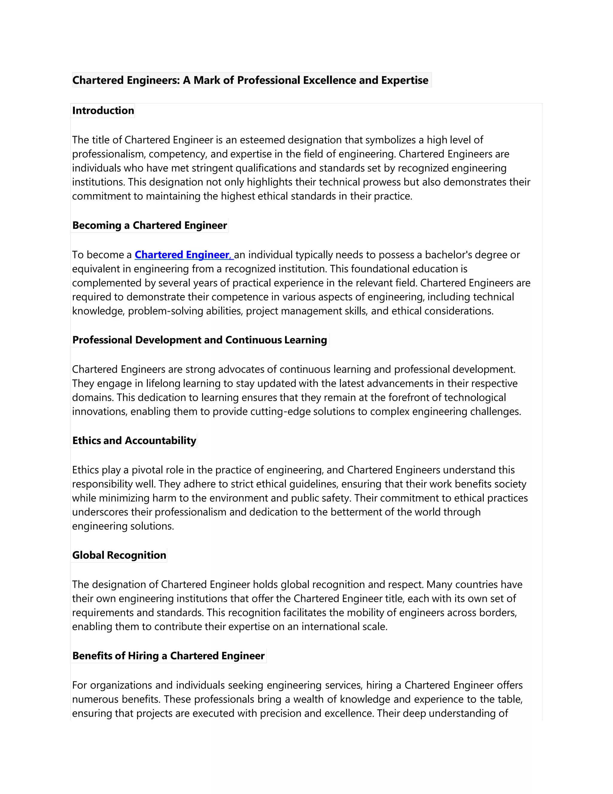 Chartered Engineers | PPTX