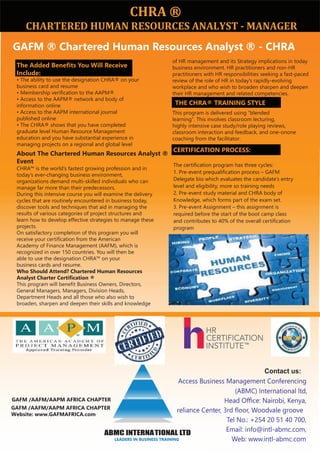 CHRM - CHRA - Certified Chartered Human Resource Analyst Manager ...