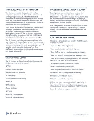 Chartered Investor Designation Teaser | PDF