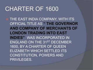 Charter of 1600 | PPTX
