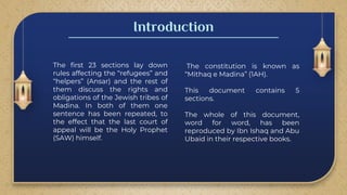 Charter of Medina and Constitution of Pakistan | PPTX