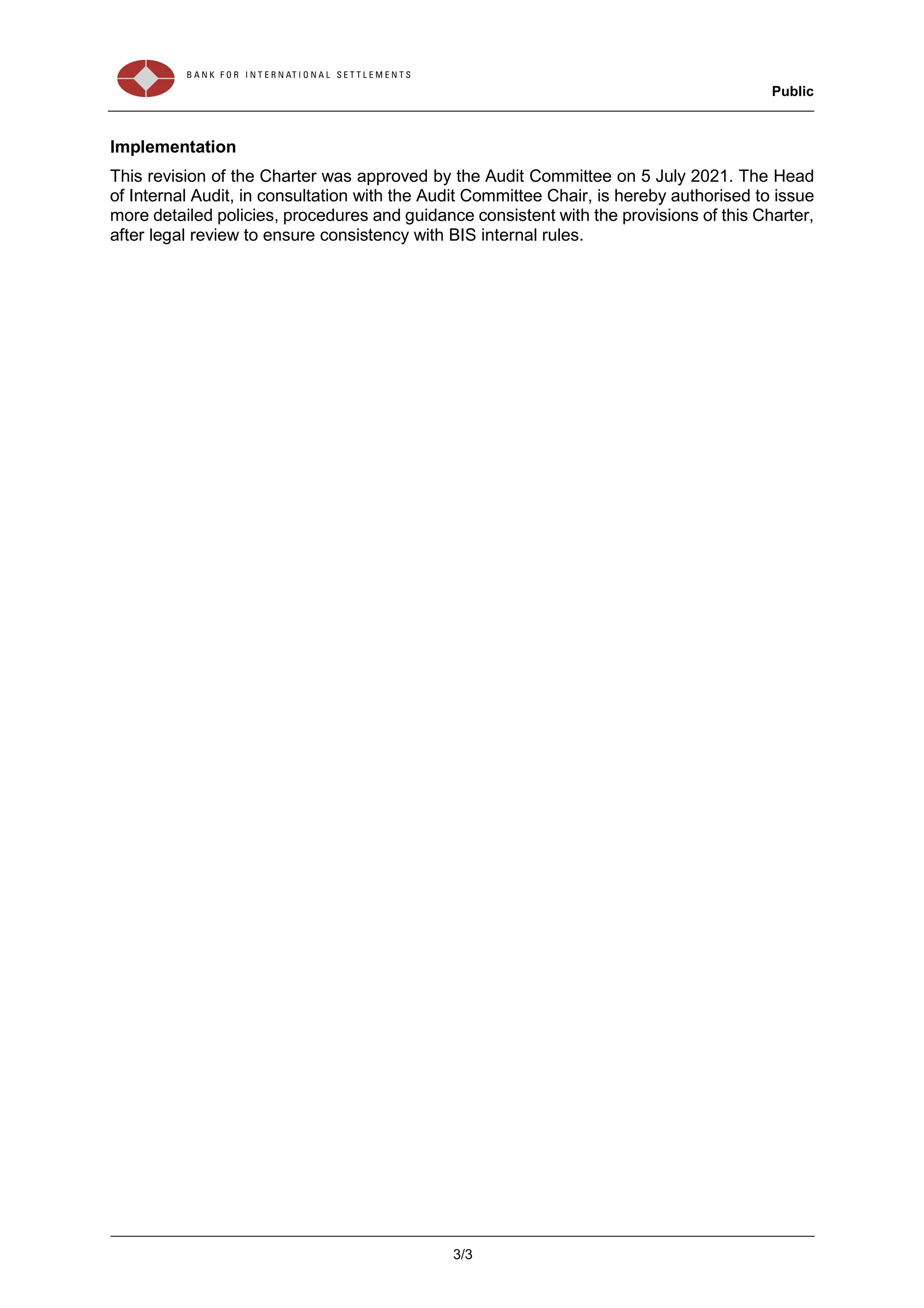 important charter for the internal audit | PDF