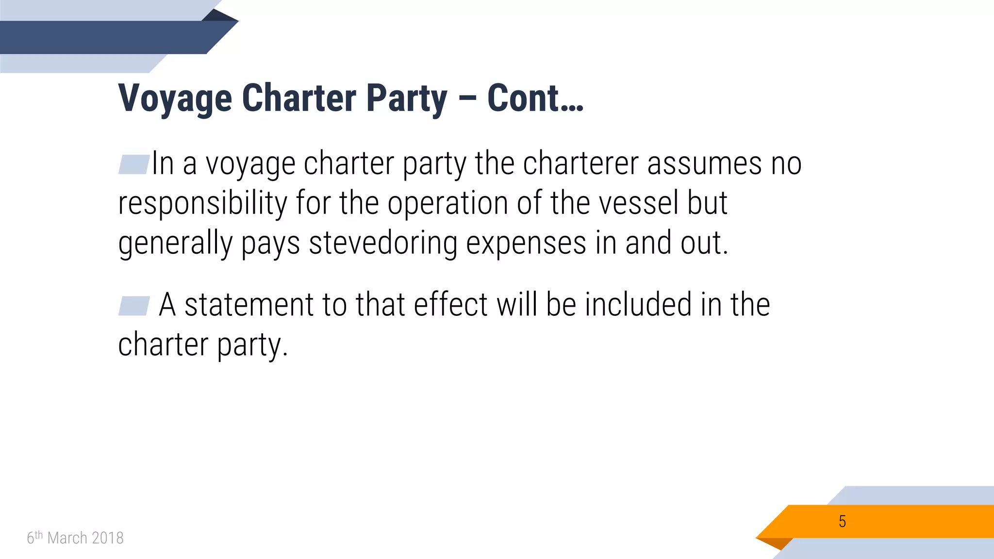 Voyage Charter party | PPTX