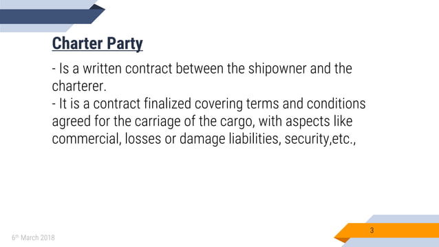 Voyage Charter party | PPTX