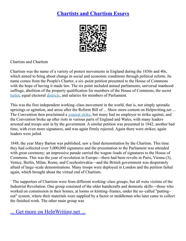 Chartists And Chartism Essays | PDF