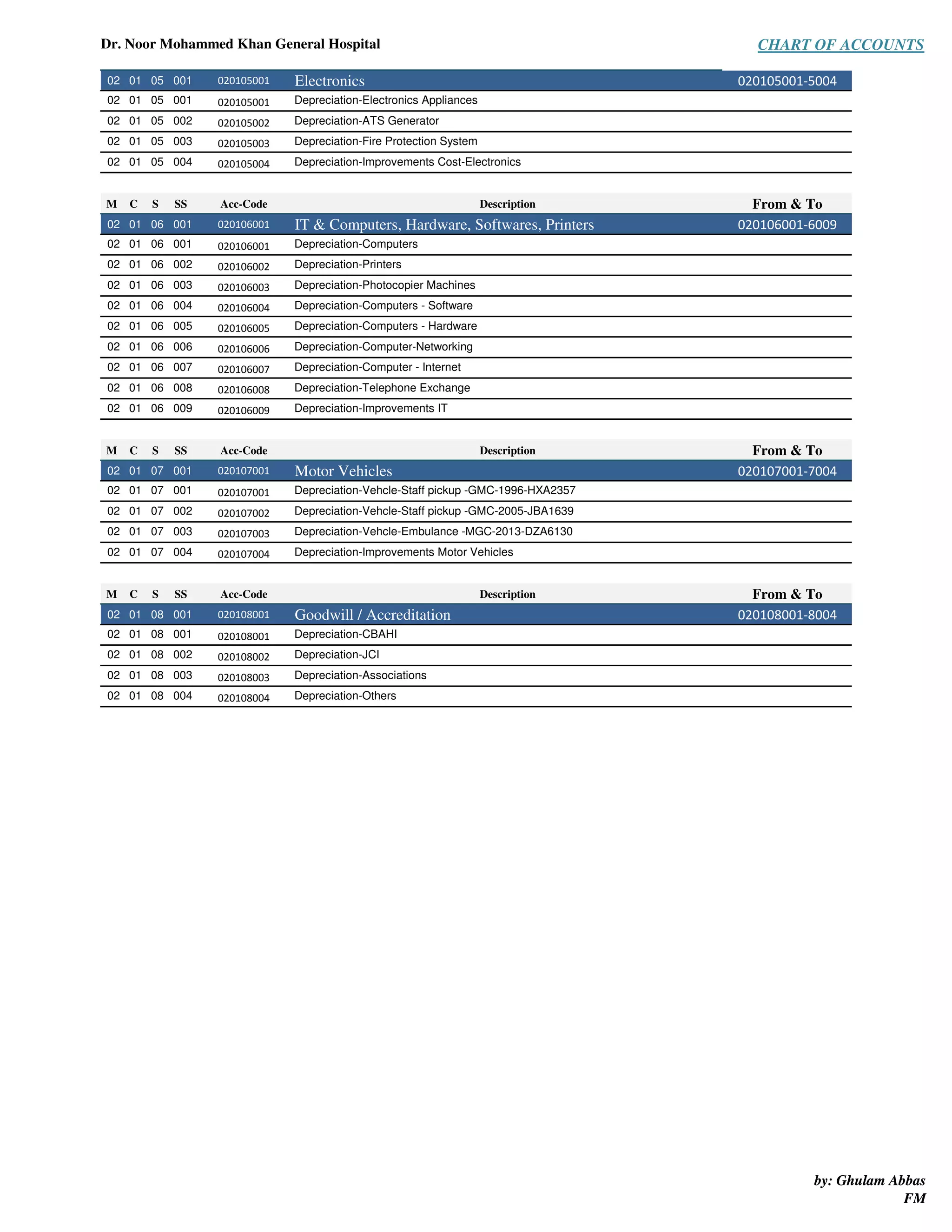 Hospital Chart of accounts, Healthcare Chart of Accounts | PDF