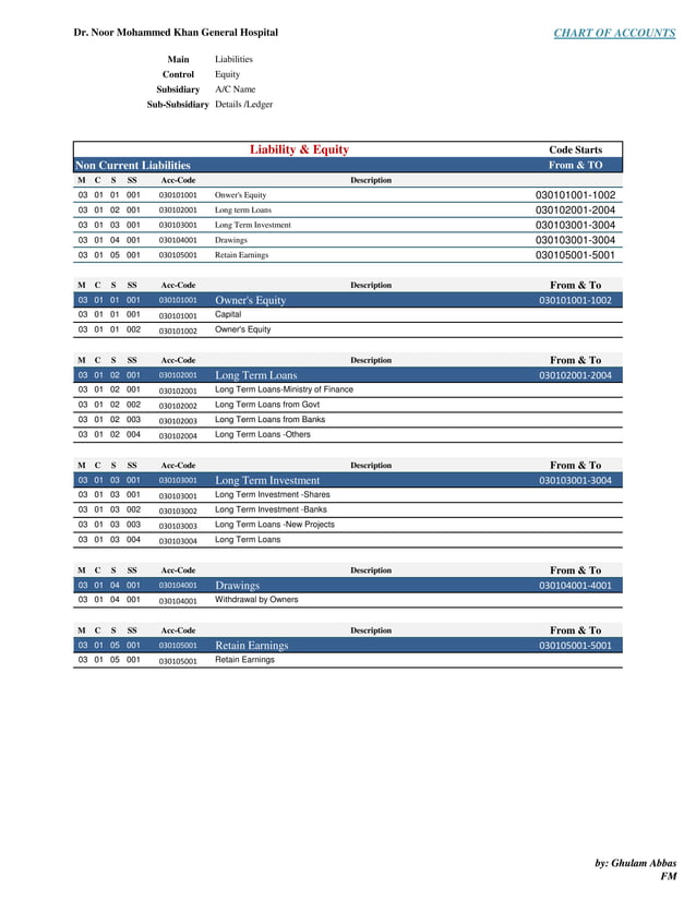 Hospital Chart of accounts, Healthcare Chart of Accounts | PDF