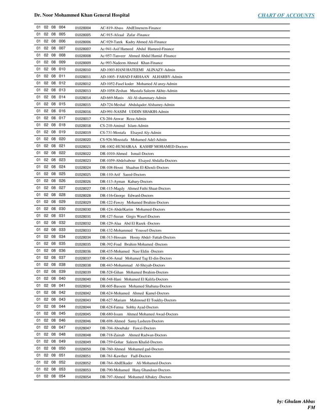 Hospital Chart of accounts, Healthcare Chart of Accounts | PDF