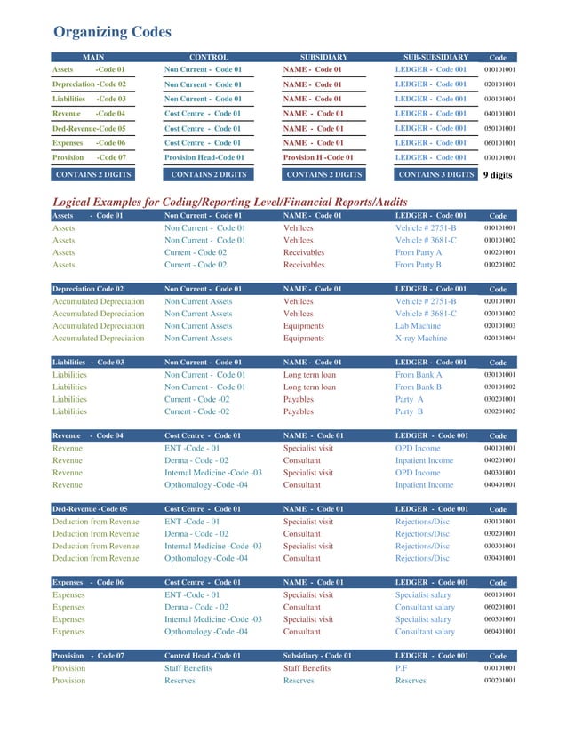 Hospital Chart of accounts, Healthcare Chart of Accounts | PDF
