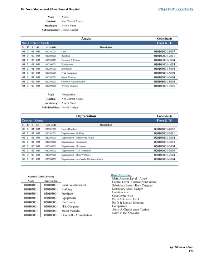 Hospital Chart of accounts, Healthcare Chart of Accounts | PDF