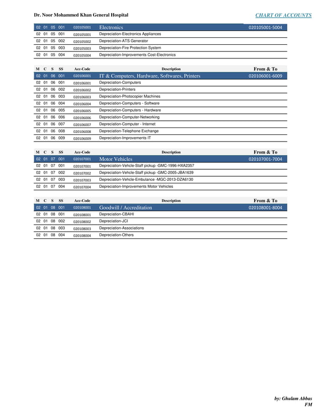 Hospital Chart of accounts, Healthcare Chart of Accounts | PDF
