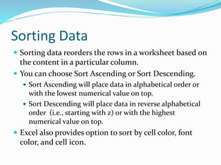 Charts and pivot tables | PPTX
