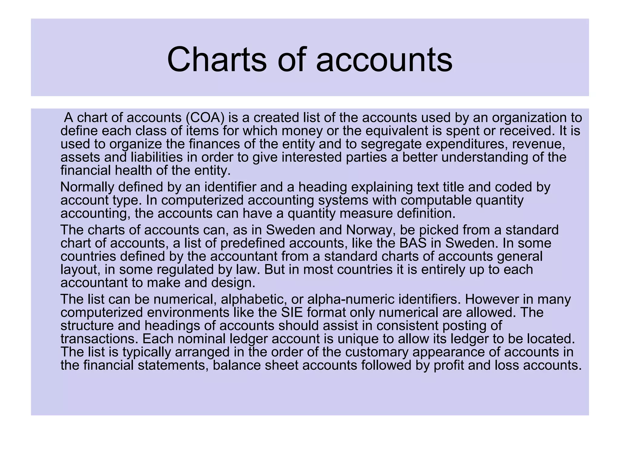 Charts of accounts | PPT