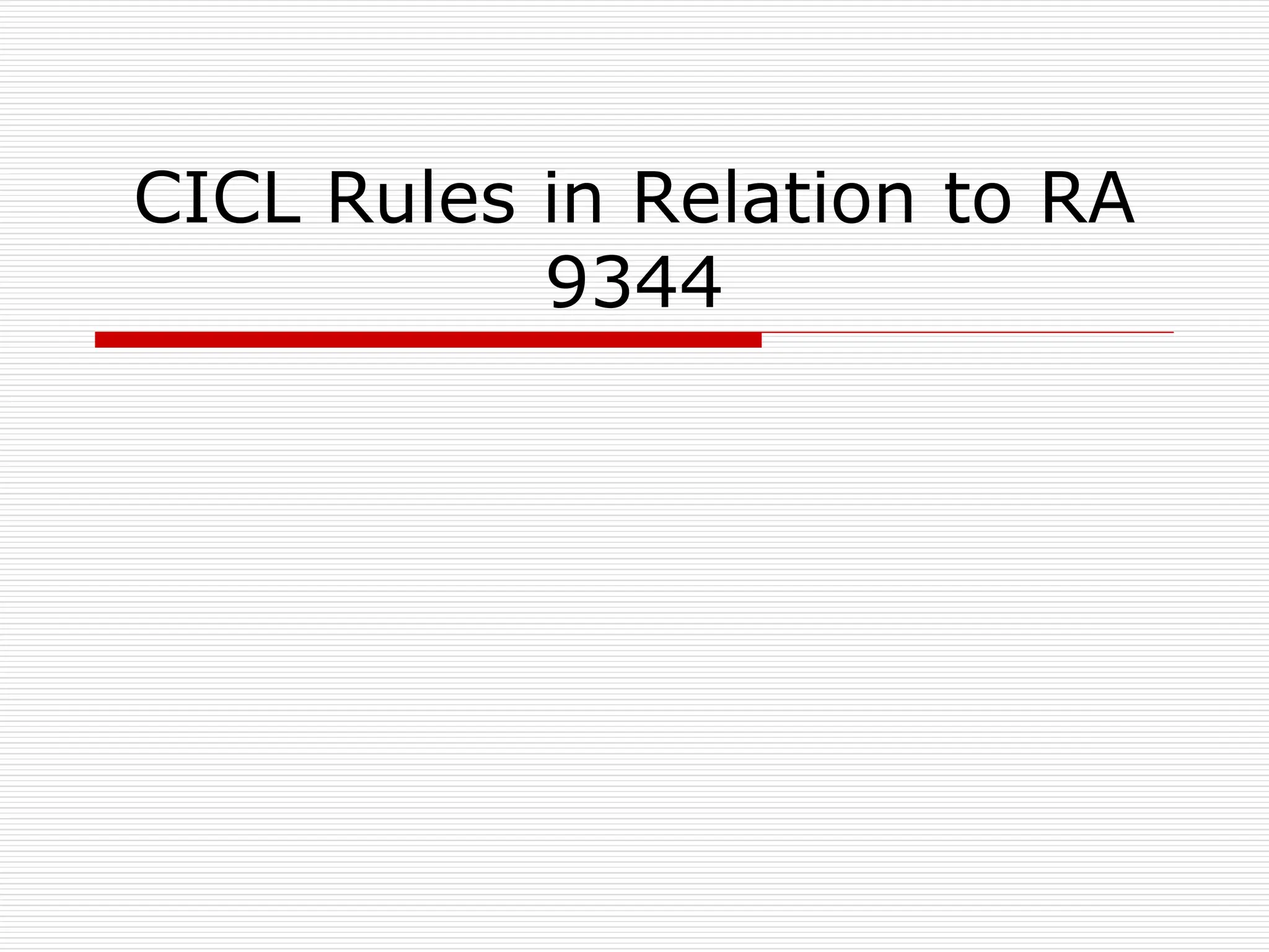 Child In Conflict in the Law RA9344 BSCR | PDF