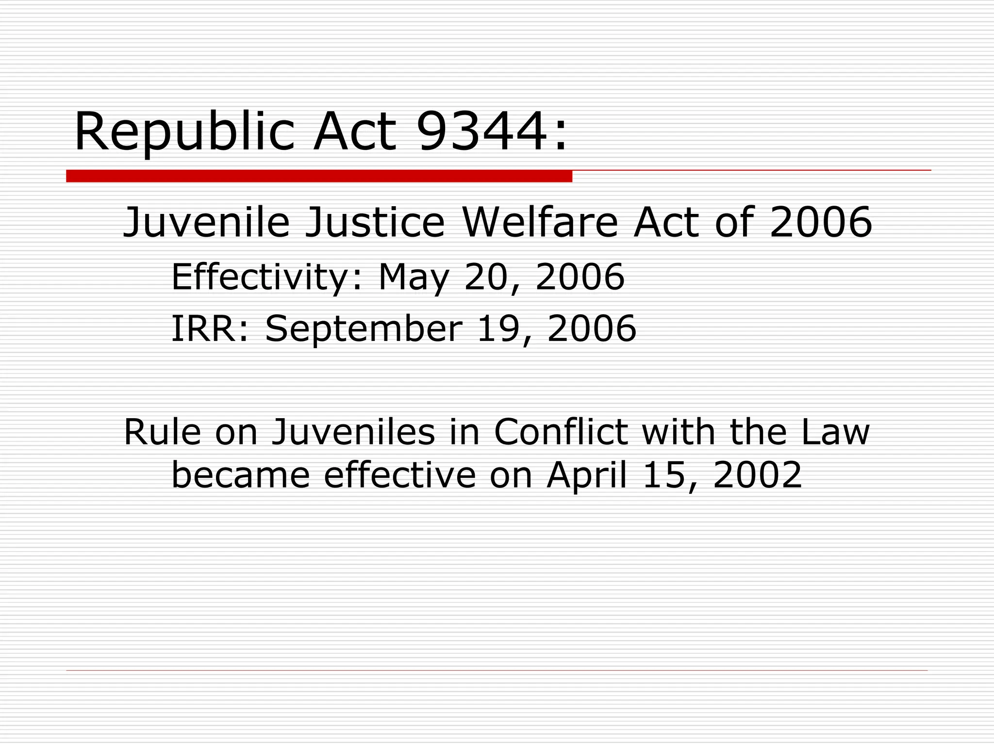 Child In Conflict in the Law RA9344 BSCR | PDF