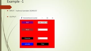 Char word counter in Python with simple gui - PROJECT | PPT