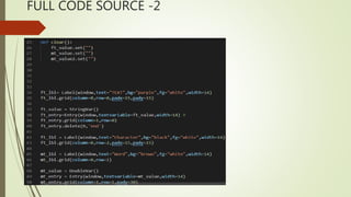 Char word counter in Python with simple gui - PROJECT | PPT
