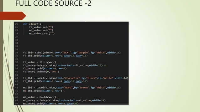Char word counter in Python with simple gui - PROJECT | PPT