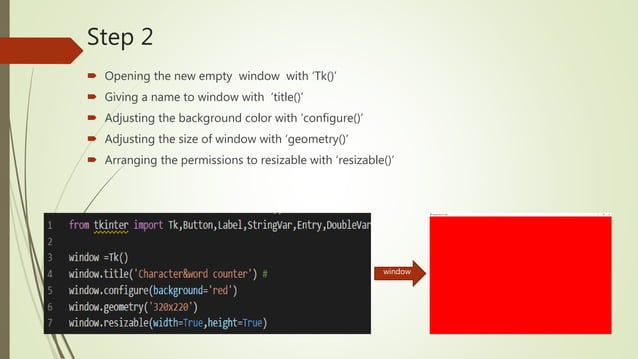 Char word counter in Python with simple gui - PROJECT | PPT