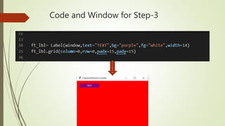 Char word counter in Python with simple gui - PROJECT | PPT