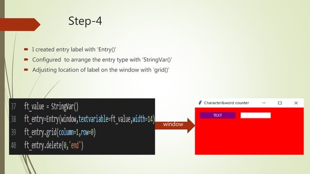 Char word counter in Python with simple gui - PROJECT | PPT