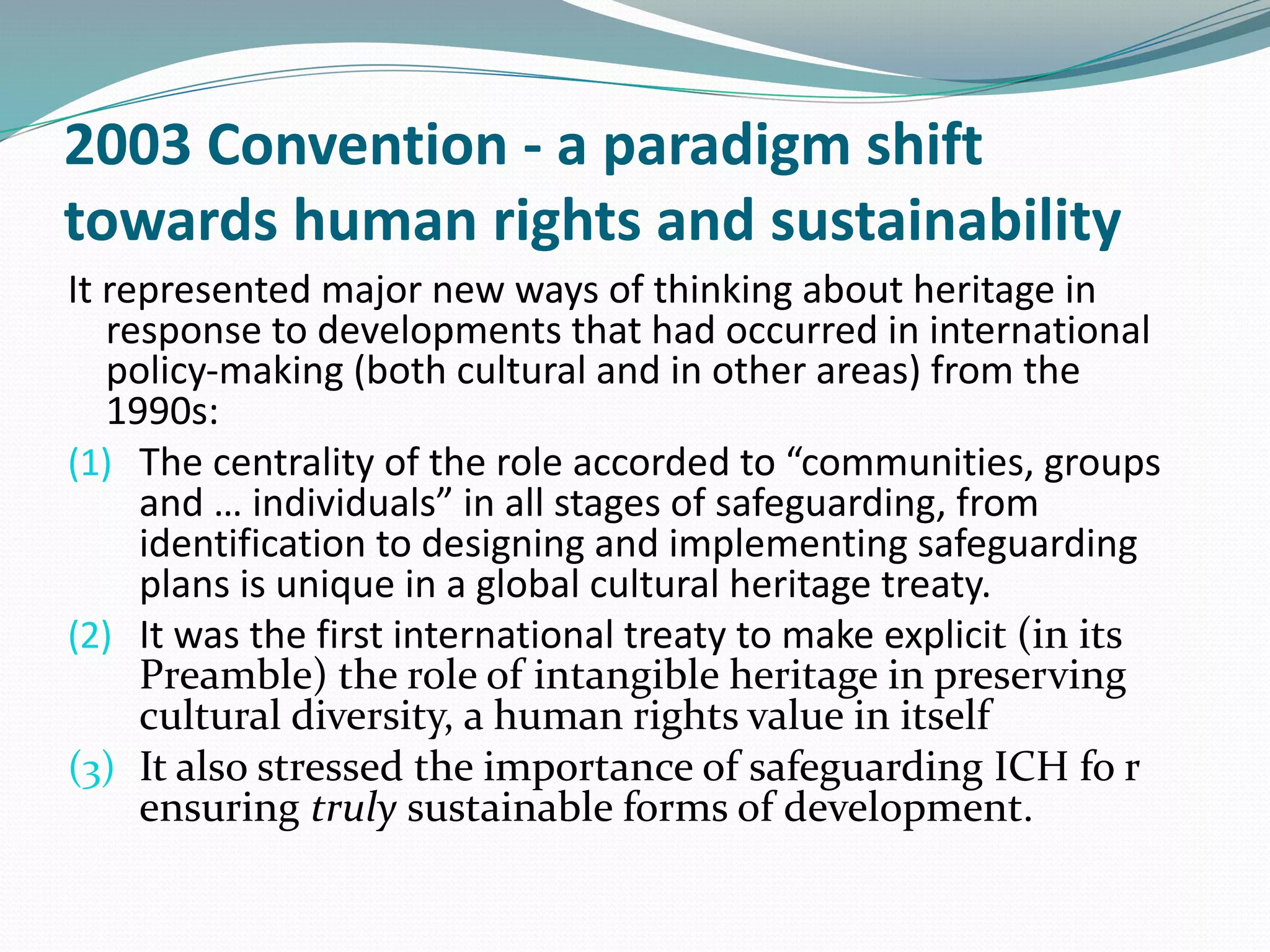 Janet Blake - Cultural Heritage as a Resource | PPT