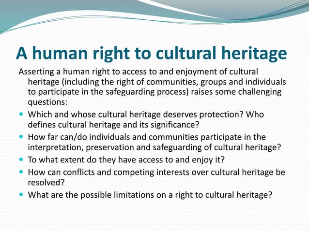 Janet Blake - Cultural Heritage as a Resource | PPT