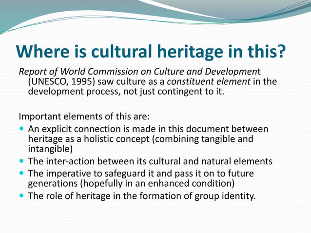 Janet Blake - Cultural Heritage as a Resource | PPT