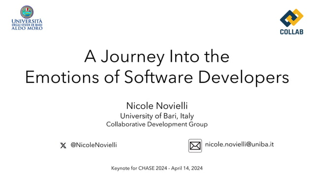 A Journey Into the Emotions of Software Developers | PPT