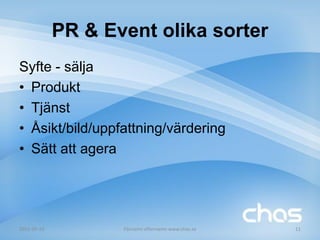 Chas education branschens_verktyg_pr_o_event_1 | PPT