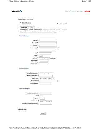 Chase Bank Statement Template