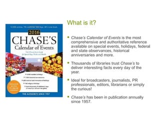 Chase's Calendar of Events: A ready reference guide | PPT