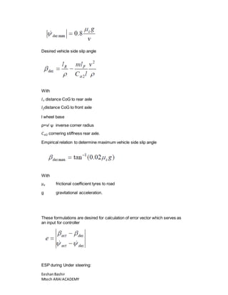 Chassis control system algorithms and mathematical analysis | DOCX