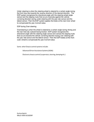 Chassis control system algorithms and mathematical analysis | DOCX