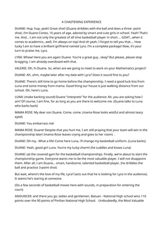 CHASTENING EXPERIENCE - an English piece for boys who loves sports | PDF