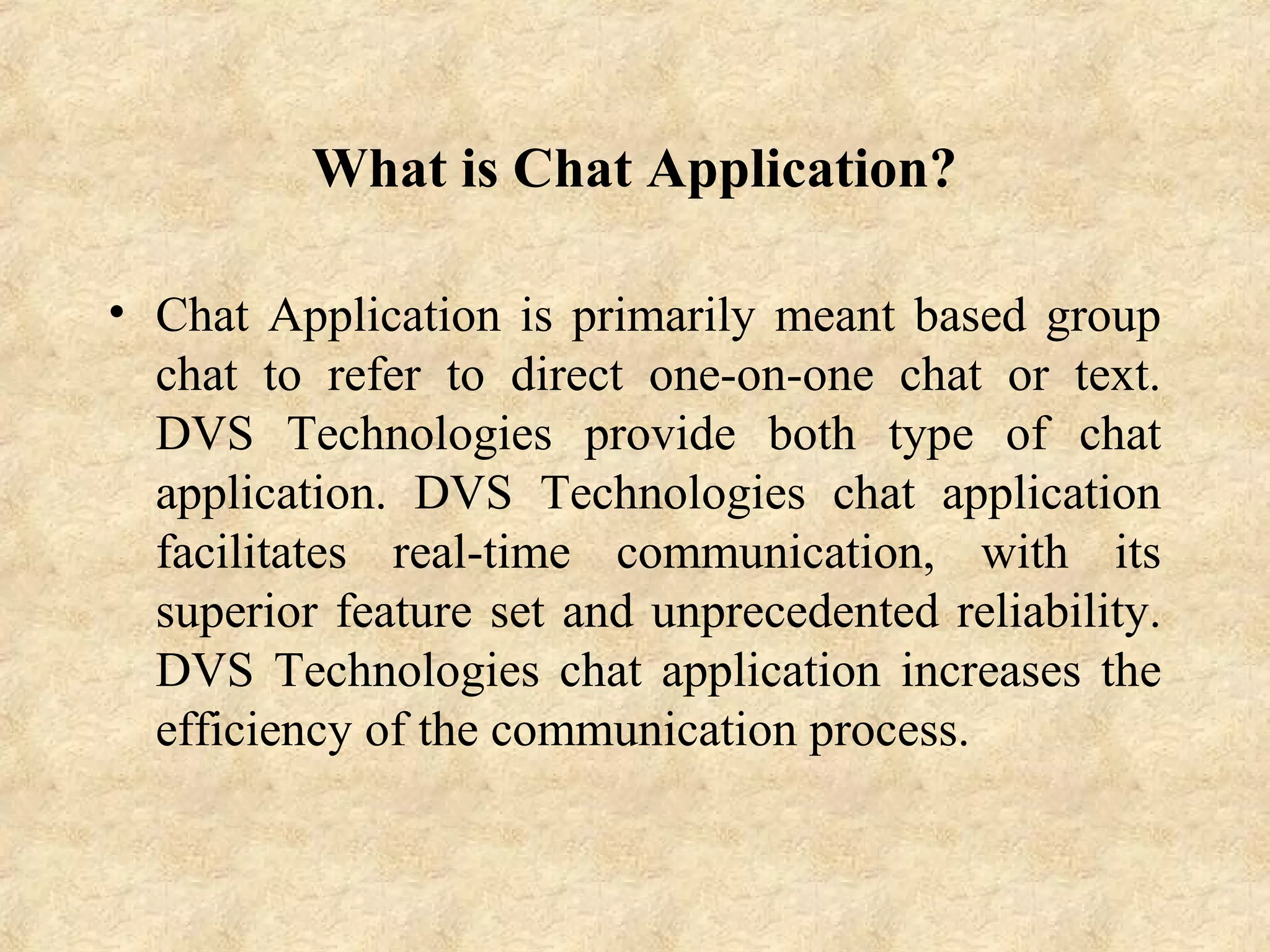 Chat application | PPT