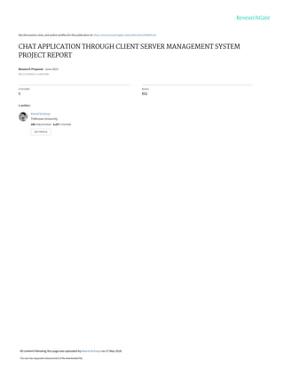 CHAT APPLICATION THROUGH CLIENT SERVER MANAGEMENT SYSTEM PROJECT REPORT | PDF