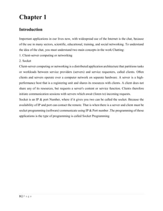 CHAT APPLICATION THROUGH CLIENT SERVER MANAGEMENT SYSTEM PROJECT REPORT ...