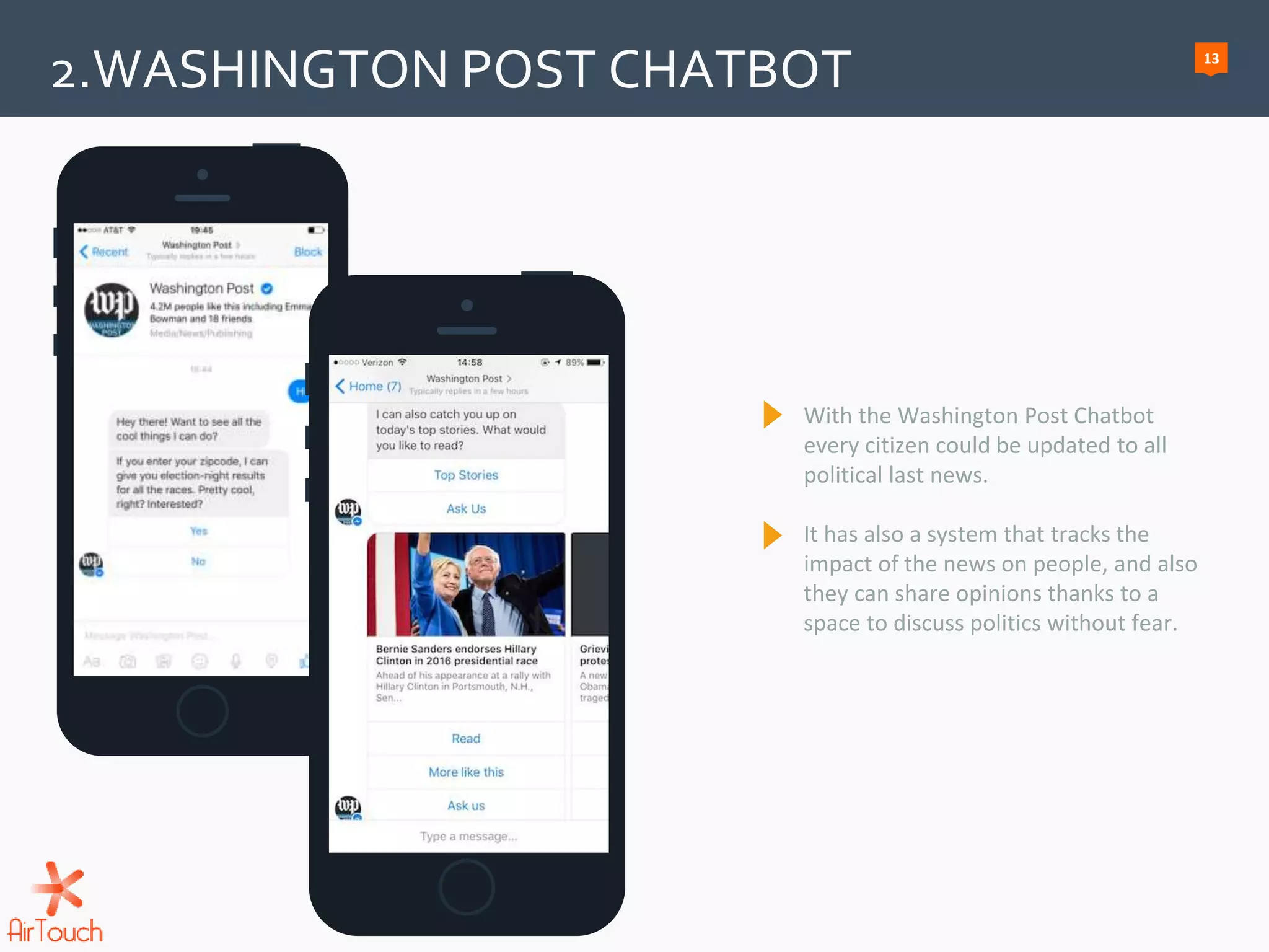 The rise of Chatbots – Airtouch presentation over Chatbot Use Cases | PPTX